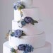 Flower Wedding Cake Topper, Dusty Blue Flower Cake Topper, Shades of ...