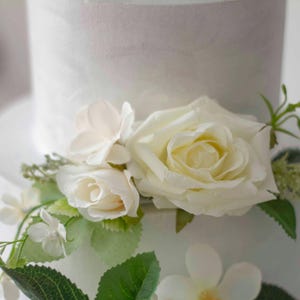 CLASSIC & ROMANTIC 7-PIECE White Floral Cake Topper: High-end ...