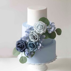 Dusty Blue Flower Cake Topper: Romantic Wedding Cake Decoration - Etsy