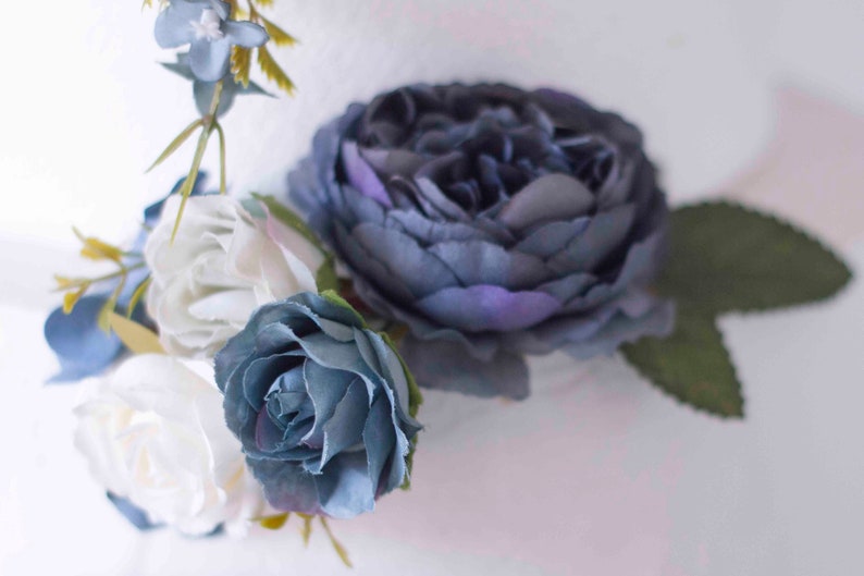 Flower Wedding Cake Topper Dusty Blue Flower Cake Topper - Etsy