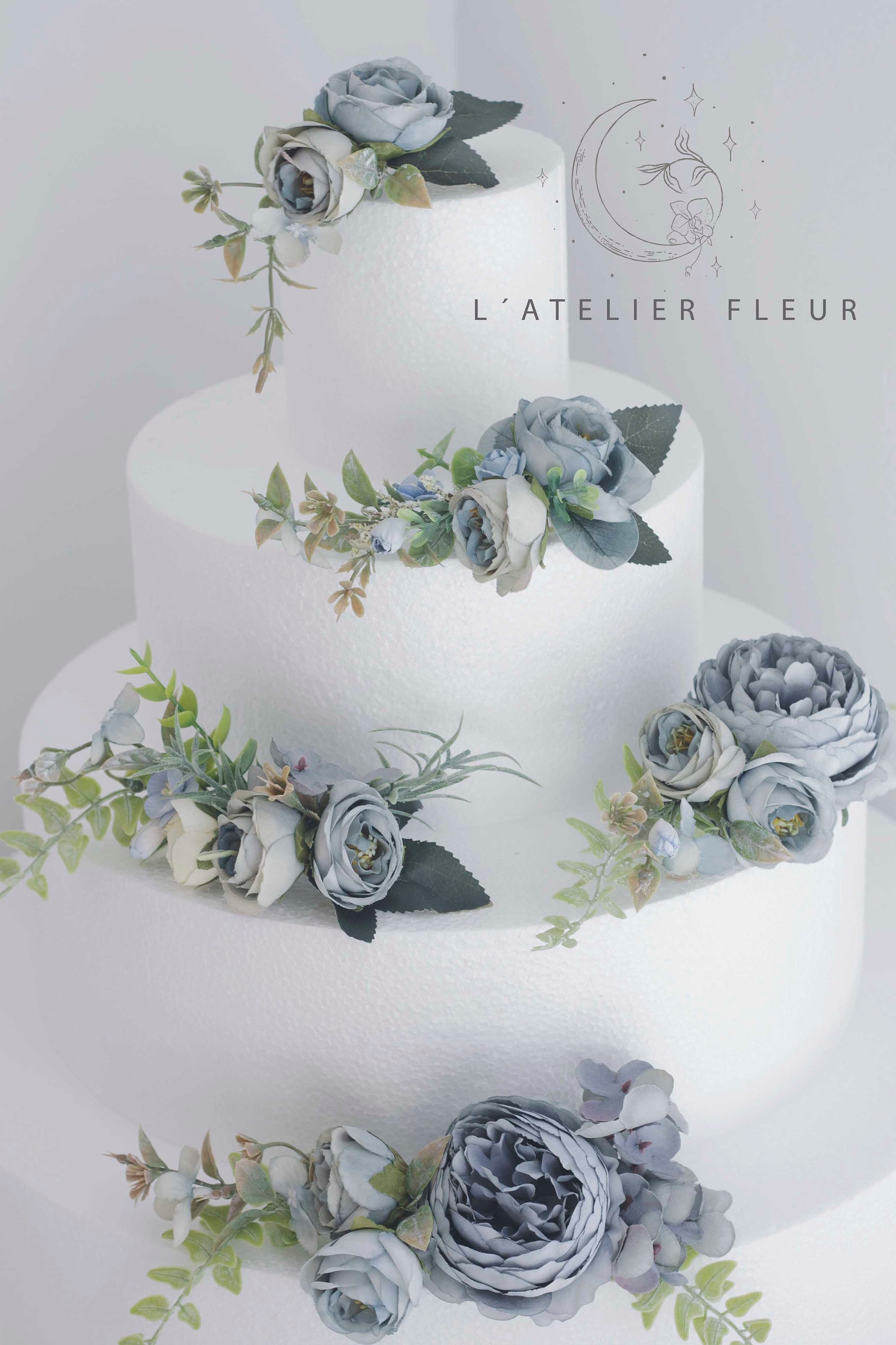 Flower Wedding Cake Topper Dusty Blue Flower Cake Topper - Etsy UK