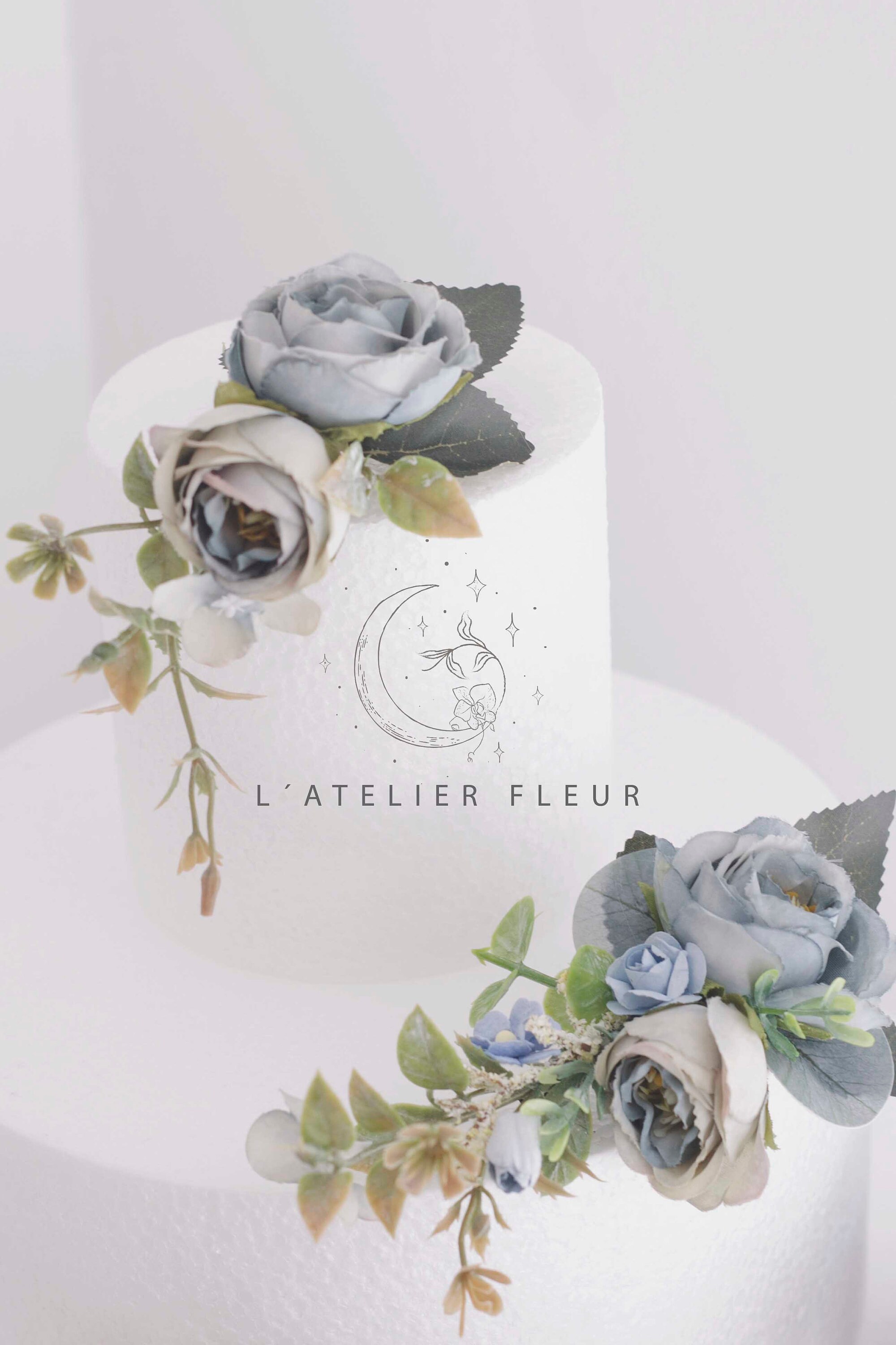 Flower Wedding Cake Topper Dusty Blue Flower Cake Topper - Etsy UK