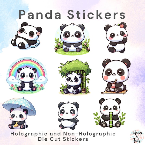 Panda Stickers - Etsy