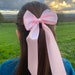 Baby Pink Large Long Tail Satin Hair Ribbon | 16 Colours Available ...