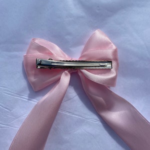 Baby Pink Large Long Tail Satin Hair Ribbon | 16 Colours Available ...