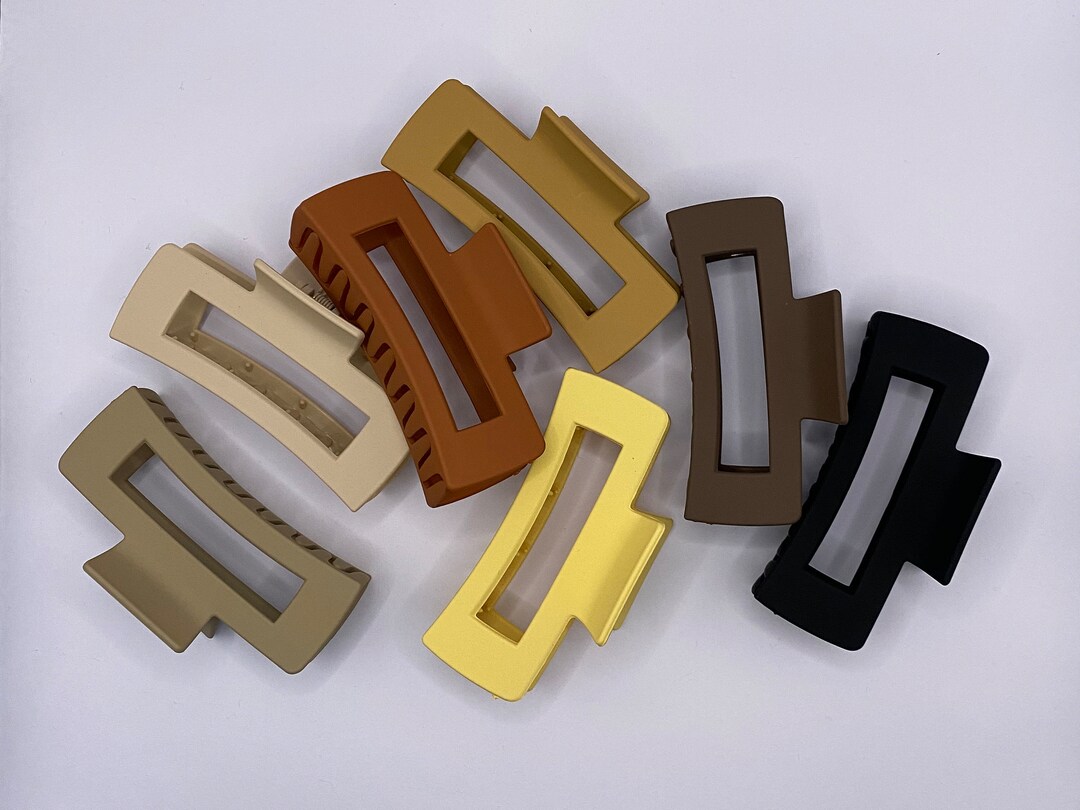 XL Square Matte Hair Claw 7 DESIGNS Hair Clips, Hair Accessories, Large ...