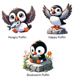 Puffin Stickers | 9 DESIGNS Plus HOLOGRAPHIC Finish | WATERPROOF Die ...