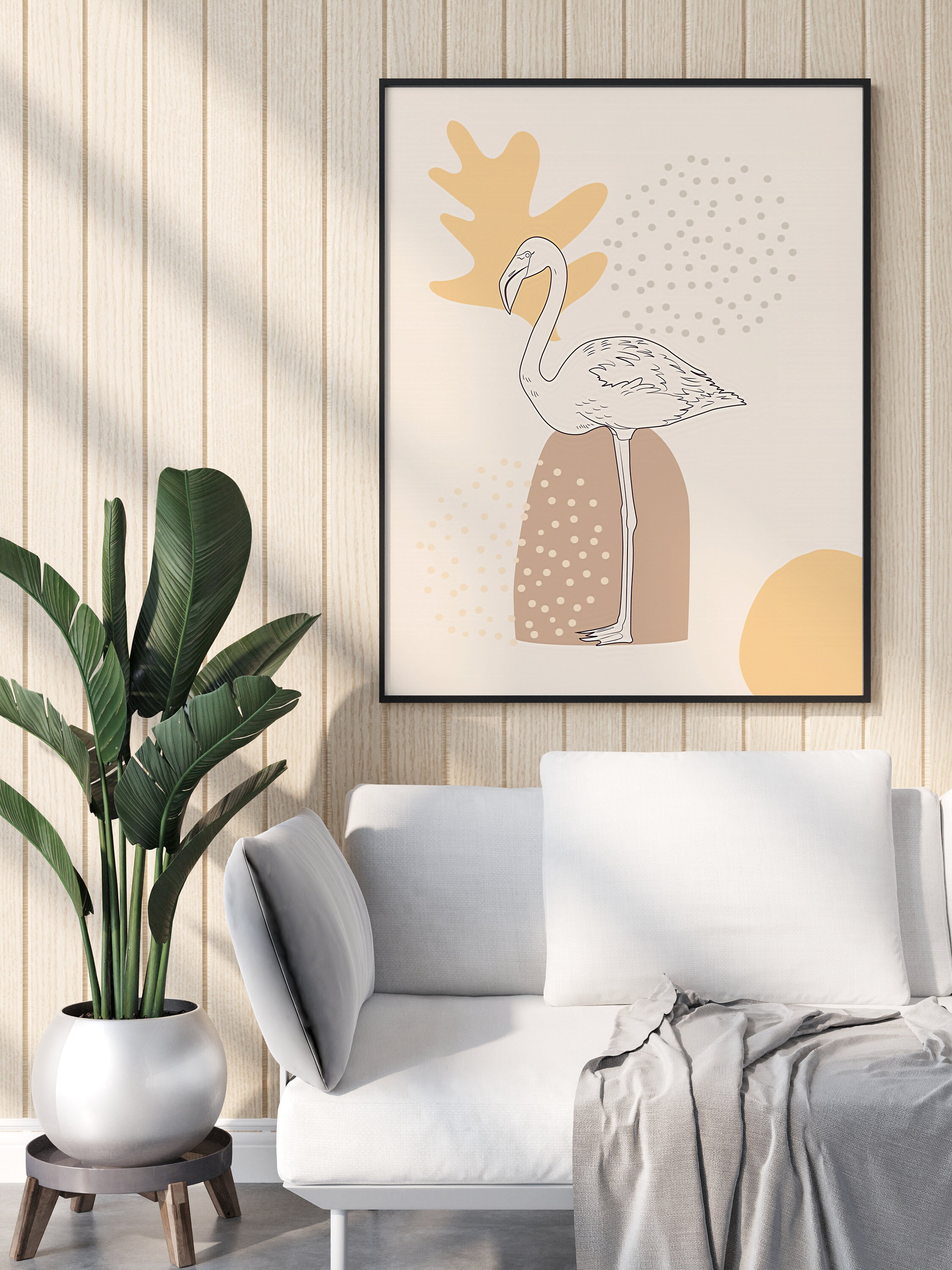 Digital Download Pink Flamingo Wall Art Print Boho Animal Wall Art ...