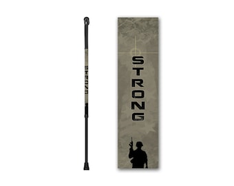 Ebony Wood Cane With ARMY Collar, US Army Ebony Shaft Walking Cane ...