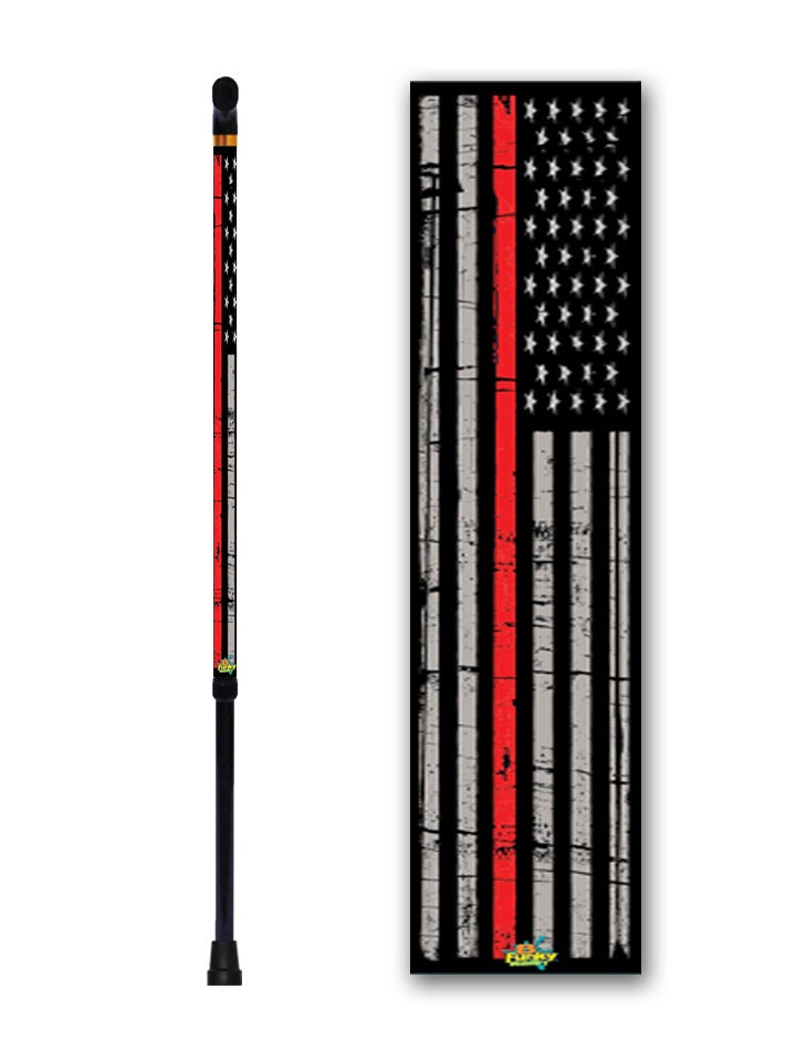 Thin Red Line Firefighter Walking Cane - Etsy