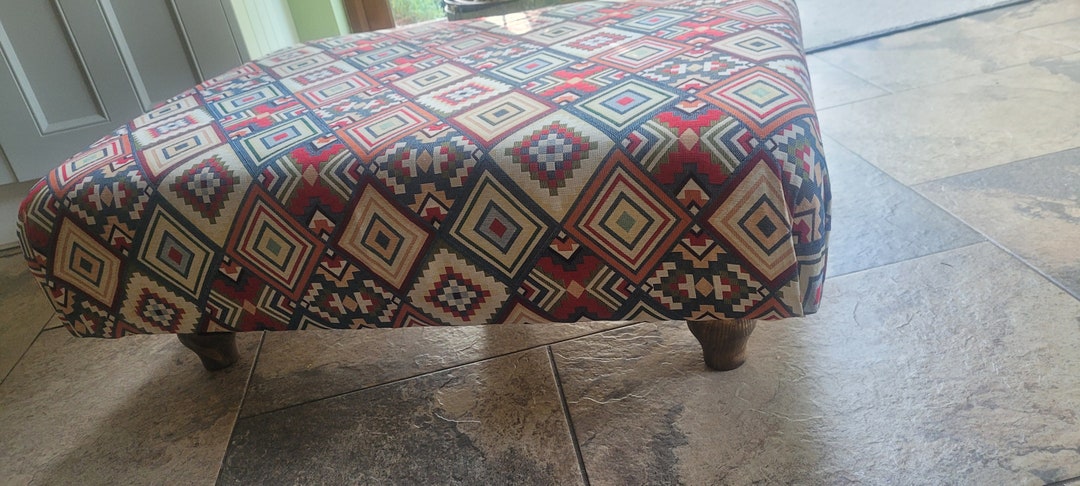 Extra Large Tapestry Fabric Coffee Table / Footstool, Available in a ...