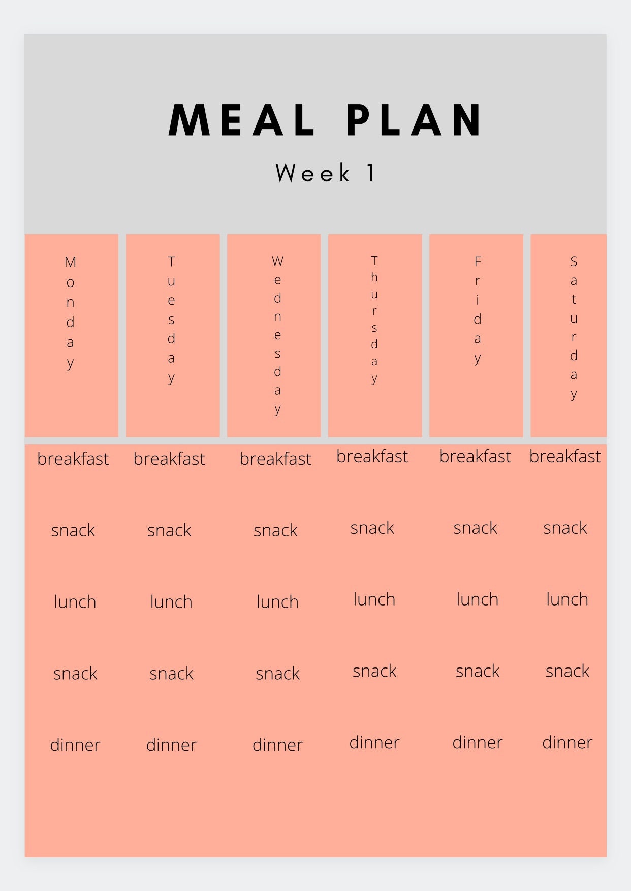 Workout/meal Plan Planner - Etsy