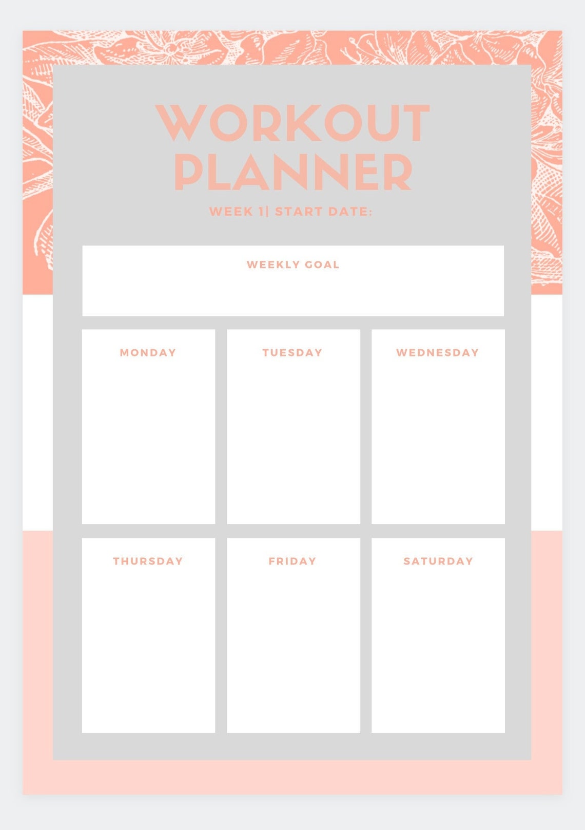 Workout/meal Plan Planner - Etsy