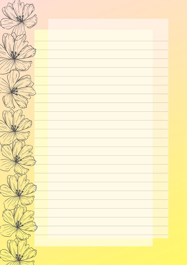 PRINTABLE Dual Tone Stationery Set,lined/unlined Writing Set, Journal ...