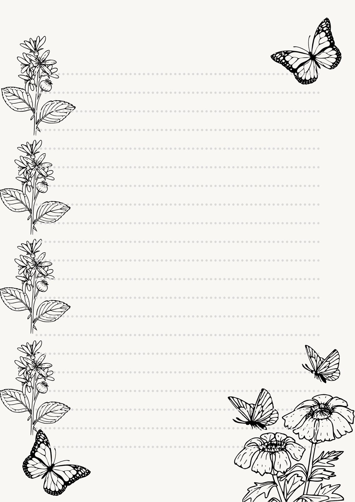 CUTE Butterfly Floral PRINTABLE Bundle Stationery,writing Paper,a4 ...