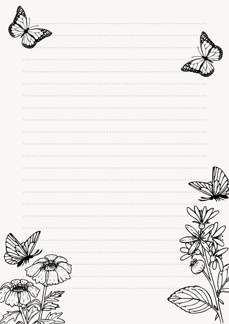 CUTE Butterfly Floral PRINTABLE Bundle Stationery,writing Paper,a4 ...