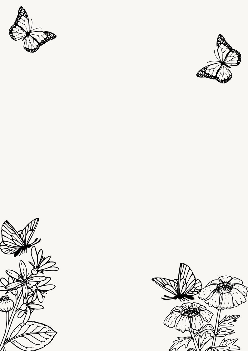 CUTE Butterfly Floral PRINTABLE Bundle Stationery,writing Paper,a4 ...