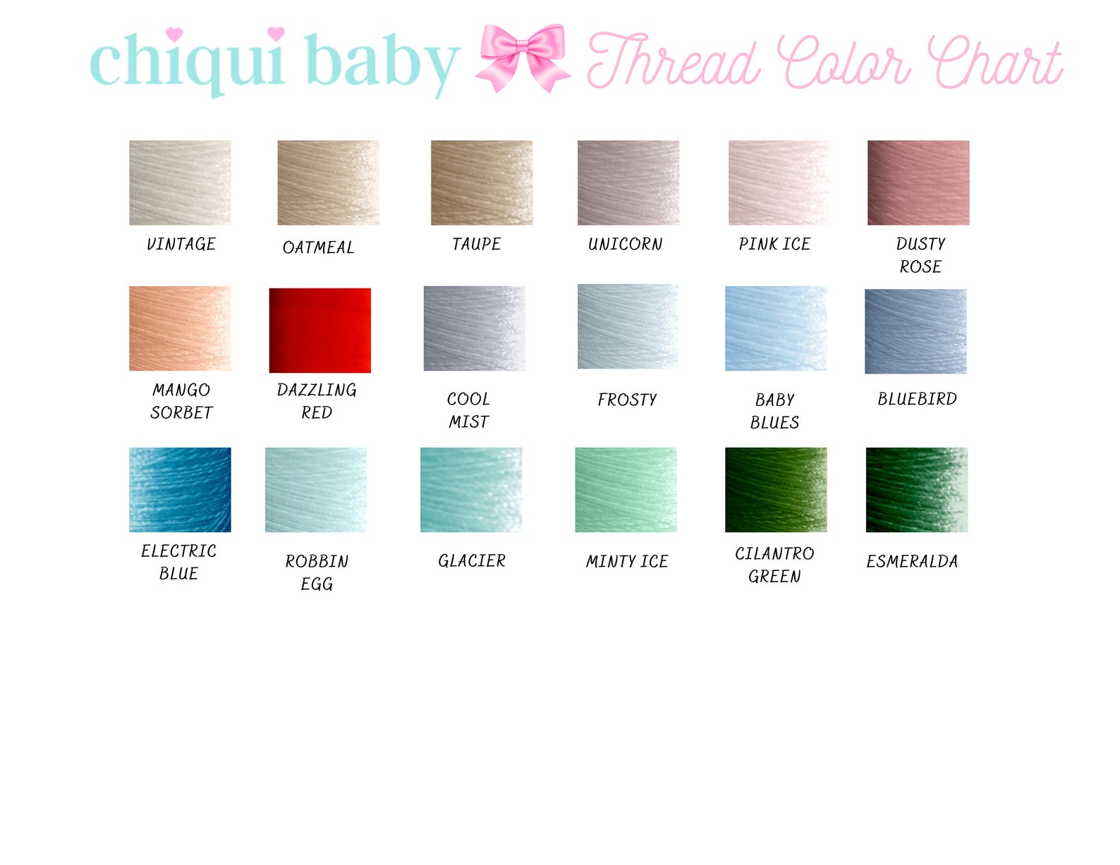 Chiqui Baby Thread Color Chart DO NOT PURCHASE - Etsy