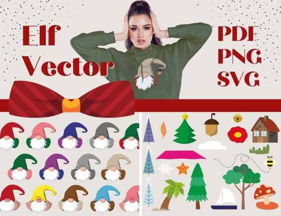 Christmas Elf Bundle Vector Svg Pdf Png 4 Seasons Elf | Etsy