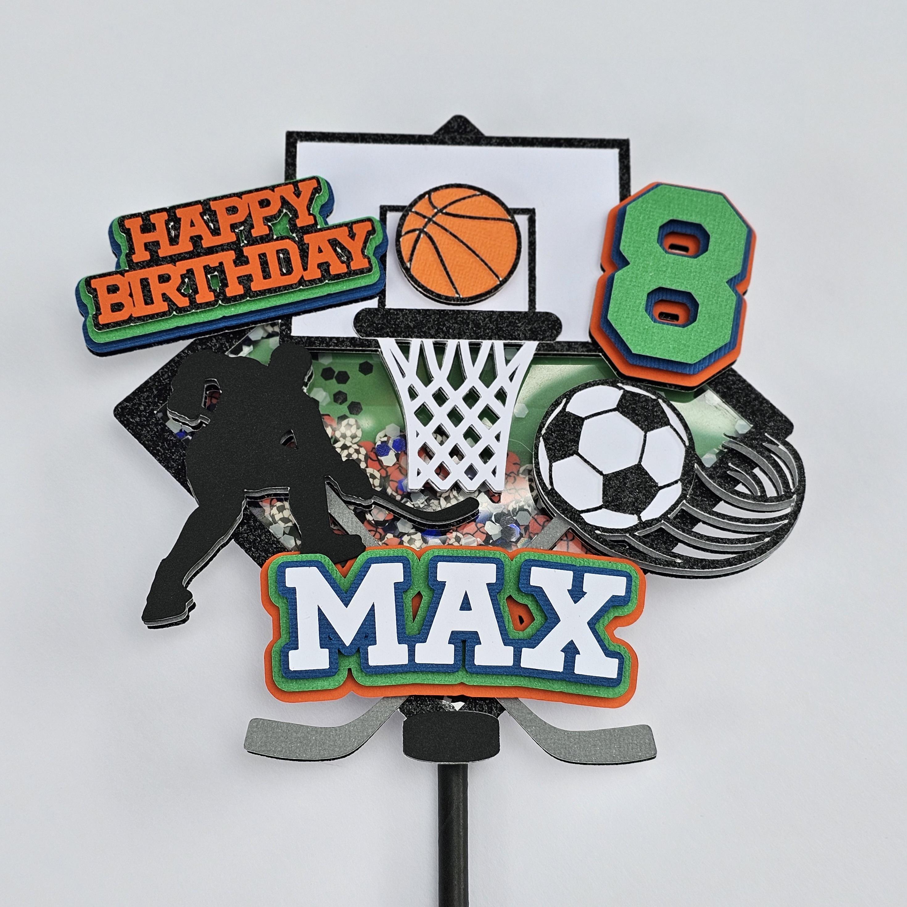 Personalized Sports Cake Topper Shaker: Baseball, Basketball, Football ...
