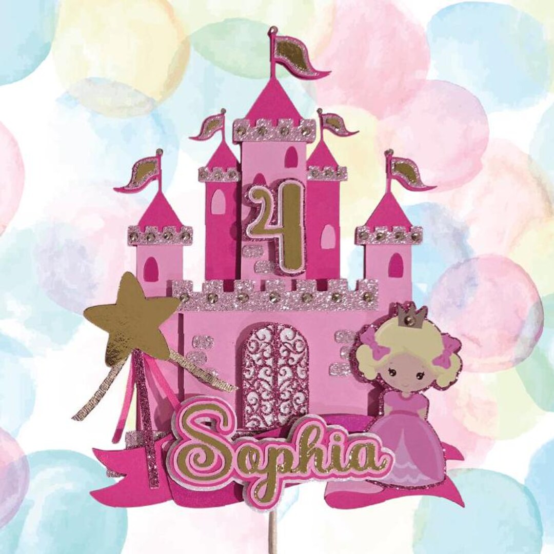 Princess Castle Cake Topper | Personalized Name Age | Princess Birthday ...