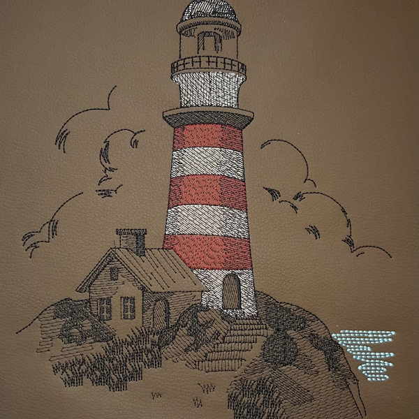 Lighthouse Embroidery Design - Etsy