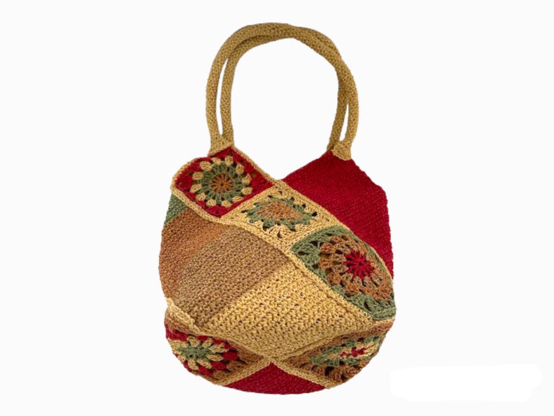 Handcrafted Boho Crochet Shopper Bag – Large Floral Tote, Handmade ...