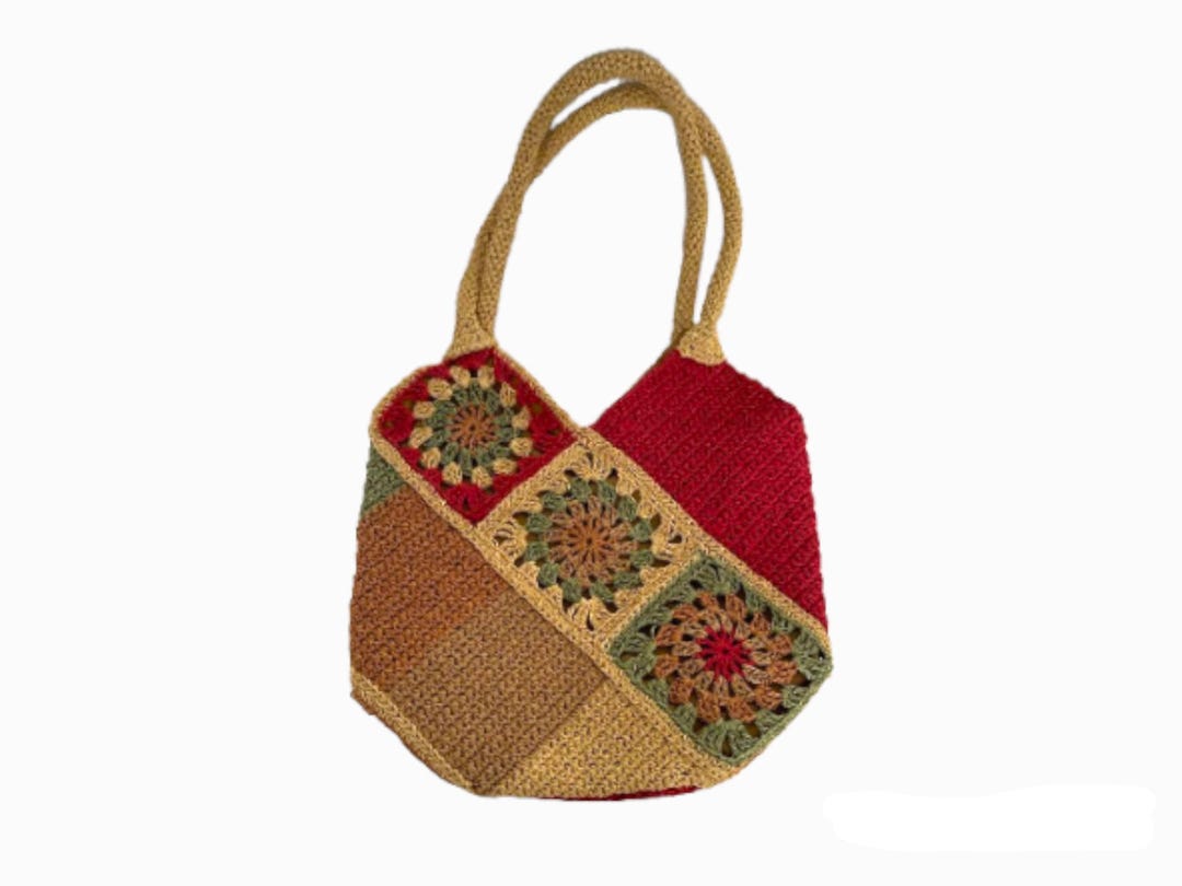 Handcrafted Boho Crochet Shopper Bag – Large Floral Tote, Handmade ...