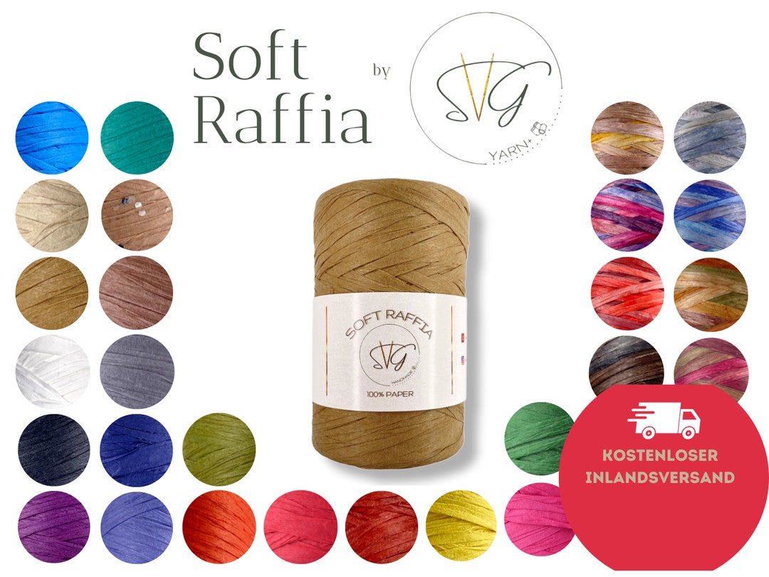 Premium Raffia, 30 Colors, Paper Yarn, 245 M, Soft, Washable, Paperyarn ...