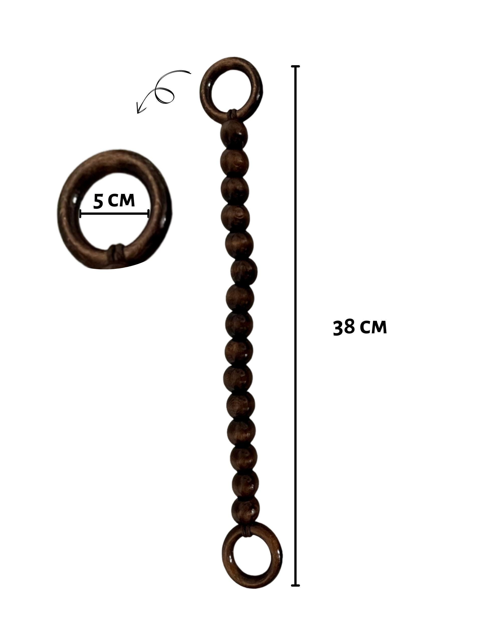 Bamboo Bead Bag Handle Set of 2 – Natural Wood Beaded Handles, Crochet ...