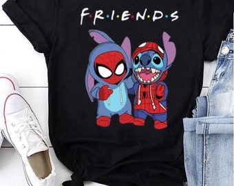 Stitch Hug Spider Man Shirt - Etsy