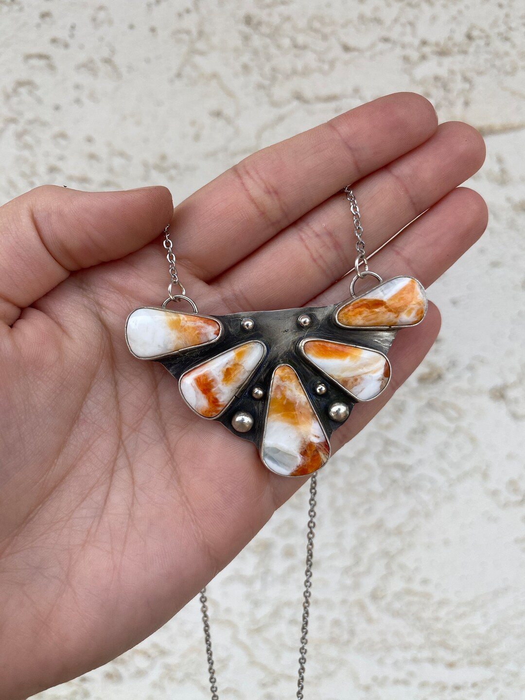 Spiny Oyster Necklace Sterling Silver Necklace - Etsy