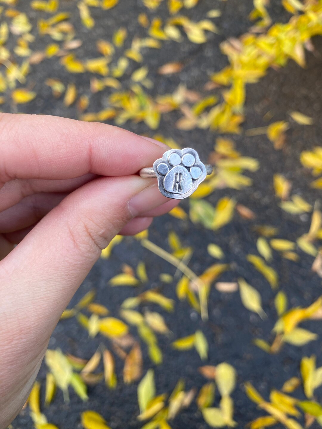 Paw Print Ring, Sterling Silver Ring, Dog Ring, Pet Memorial Gift, Dog ...