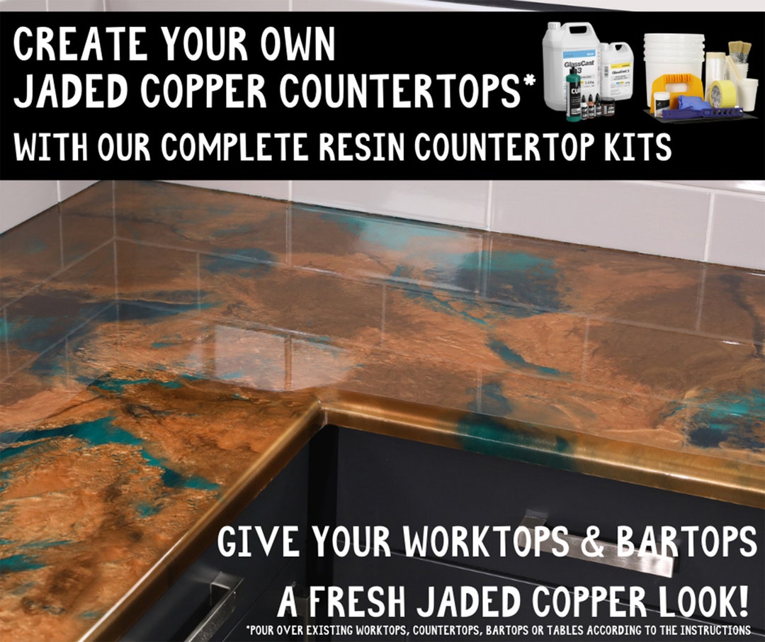 Create Jaded Copper Resin Countertops, Bartops, Tables Over Existing ...