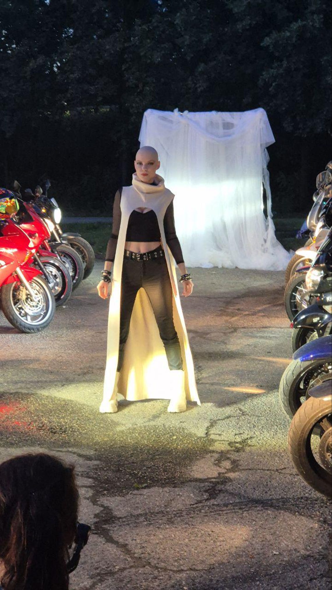 Futuristic White Vest With High Collar – Edgy Long Cape, Cyberpunk ...