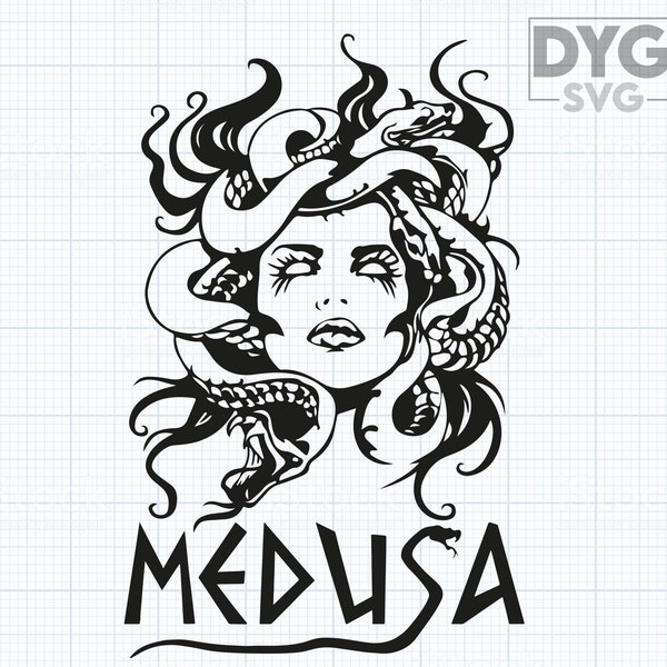 Medusa Svg File, Medusa Png, Medusa Tattoo Svg, Medusa Vector, Greek ...