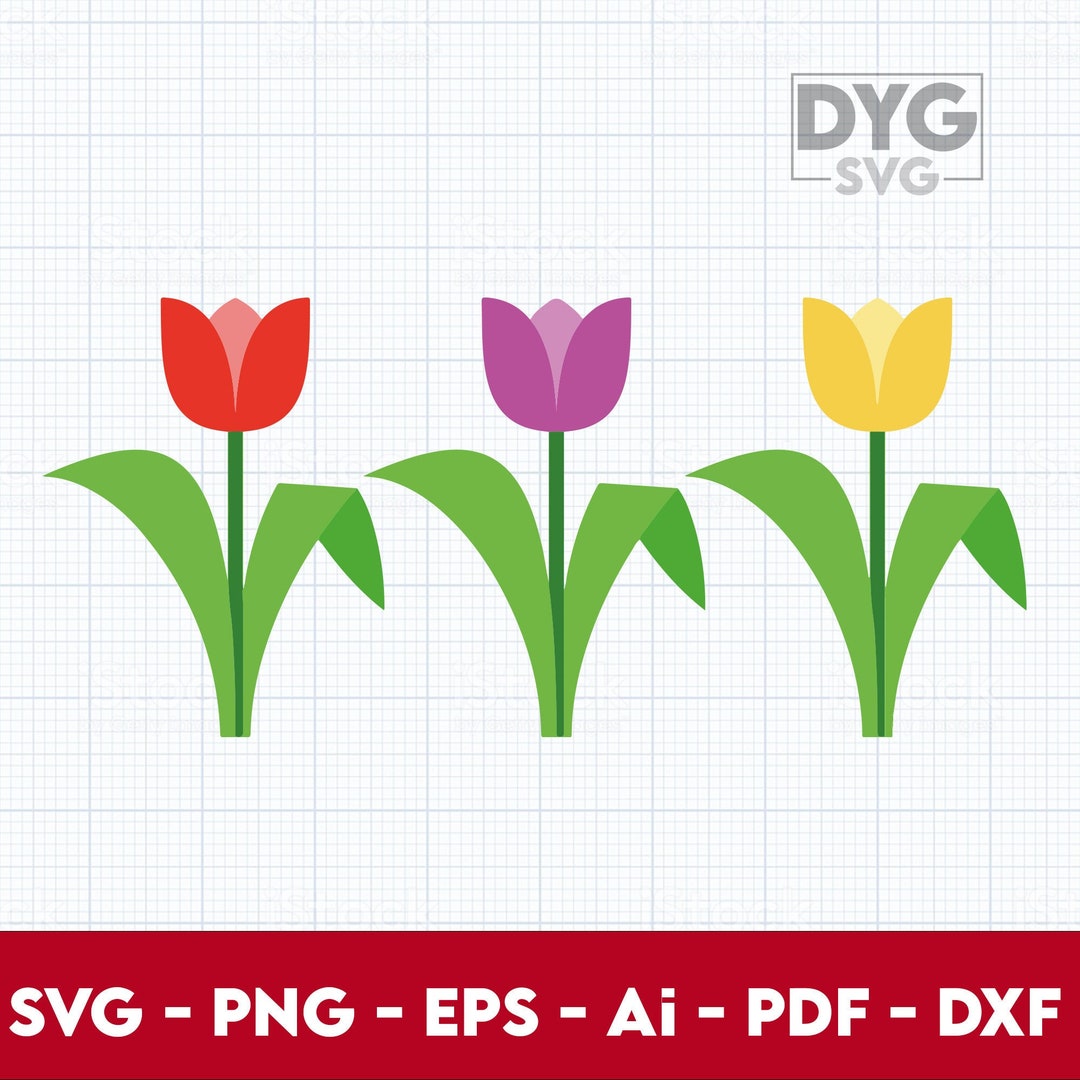 Tulips SVG, Spring Flower SVG, Flower Svg, Flower Clipart, Floral Svg ...