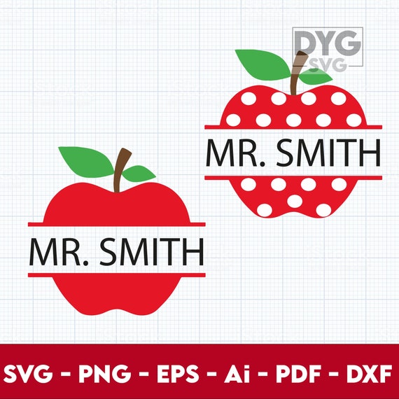Apple SVG Apple Name Frame SVG Teacher SVG Apple Png Eps - Etsy