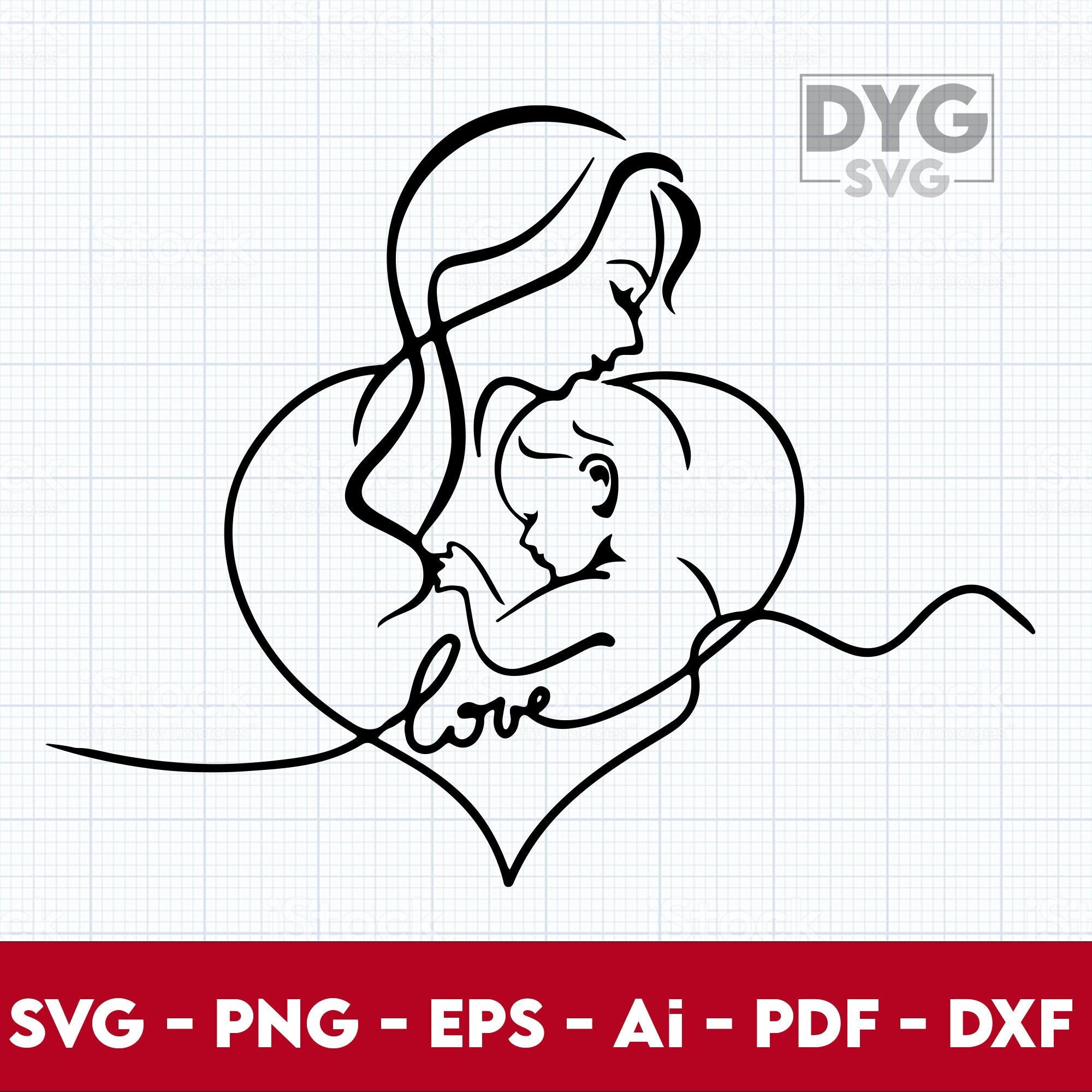 Mother and Baby SVG, Mother's Day SVG, Line Art, Mommy Svg, Mother With ...