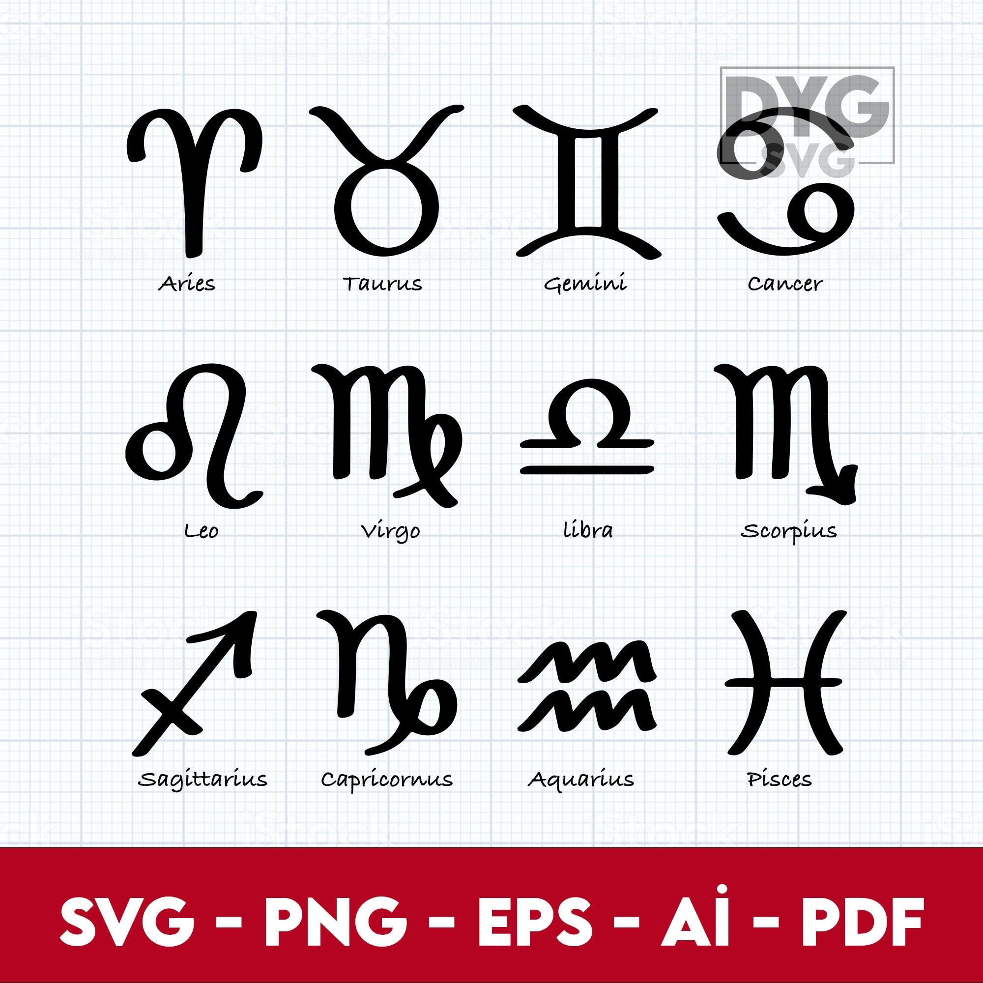 Zodiac Signs SVG Bundle , Zodiac Svg Bundle, Zodiac Sign Svg, Astrology ...