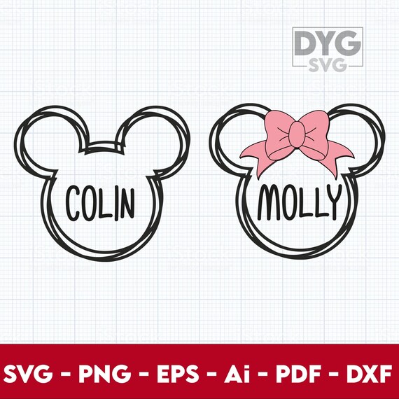 Minnie Head Outline SVG Mouse SVG Minnie Mouse SVG Mouse - Etsy