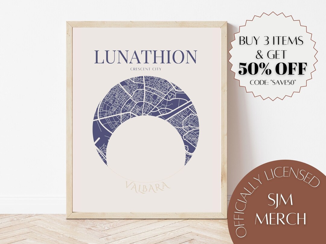 Lunathion Crescent City Map Print CC2 SJM Officially Licensed Valbara ...