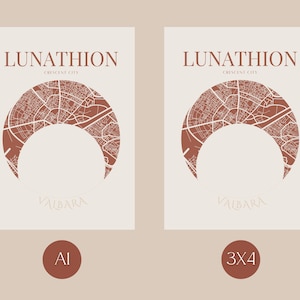 SJM Multiverse Map Prints, Maasverse Velaris Orynth Lunathion Crossover ...