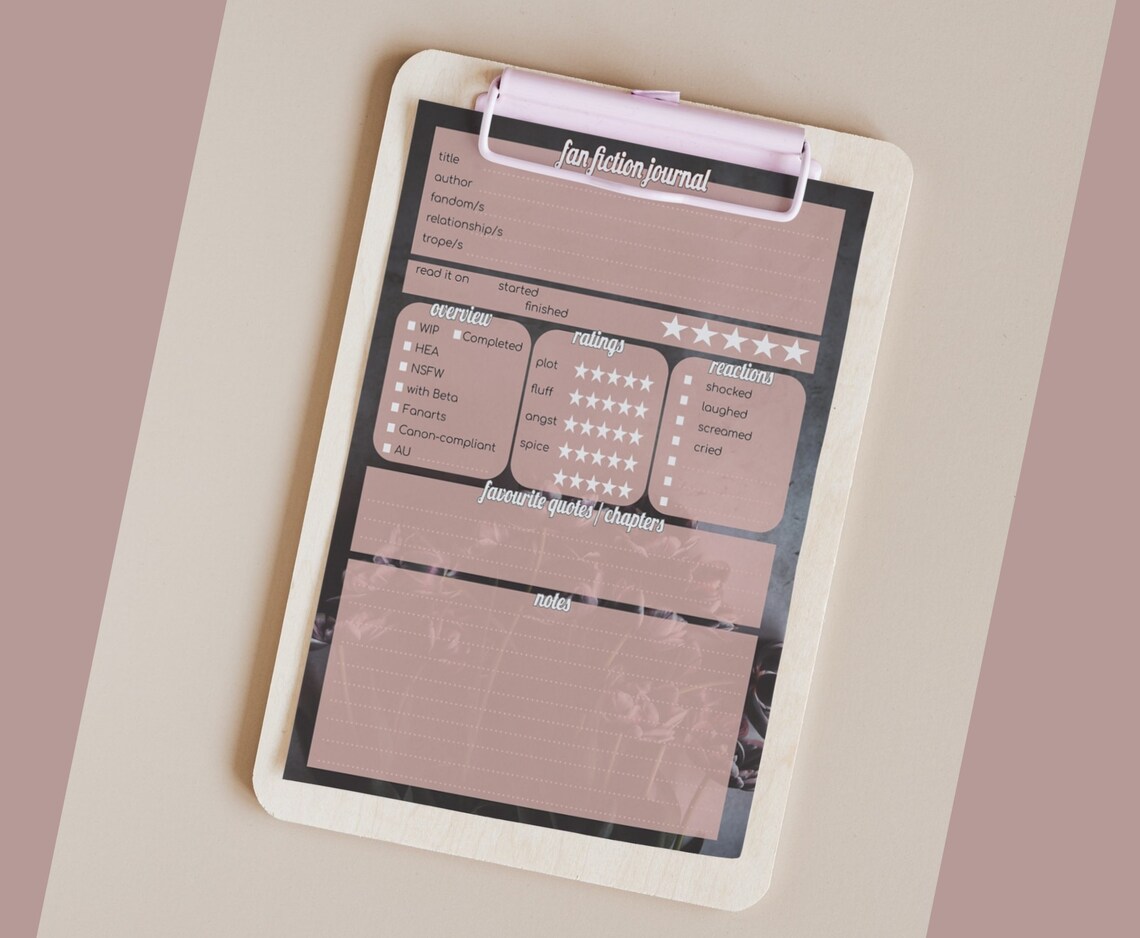 Fanfiction Tracker Sheet Set Printable Bundle Reading - Etsy