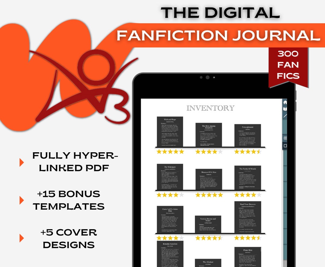 Digital Fanfiction Reading Journal | for Goodnotes, Notability and More ...