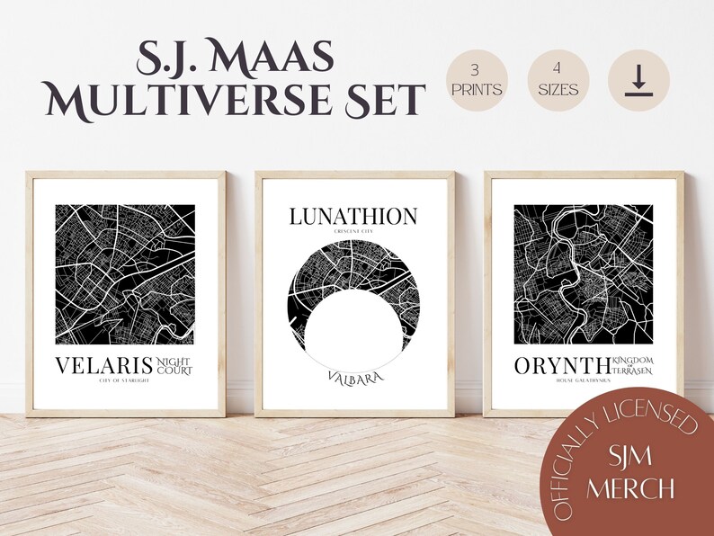SJM Multiverse Map Prints Maasverse Velaris Orynth Lunathion - Etsy