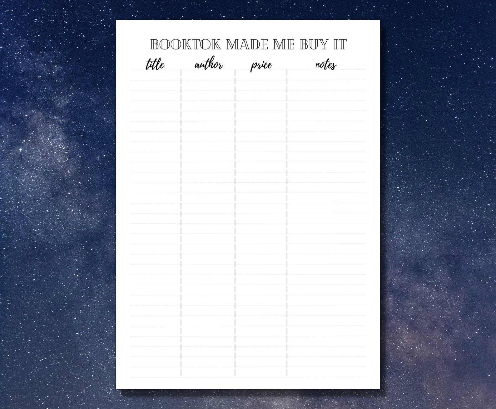Booktok Journal: Printable Reading Tracker for Book Lover | Instant ...