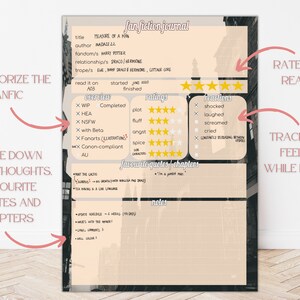 Digital Fan Fiction Tracker Sheet | Printable | Reading Journal | Log ...
