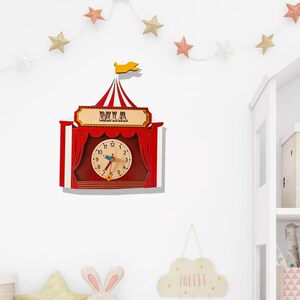Unique Wall Clock Perfect Kids Room Decor Children's Circus Theme ...