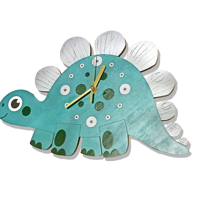 Dino Wall Clock for Kids Modern Wall Clock Playroom Wall Decor Gift for ...